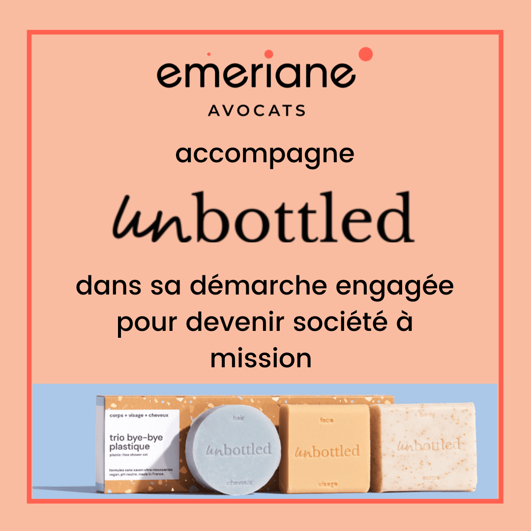 Emeriane Avocats - Unbottled devient société à mission